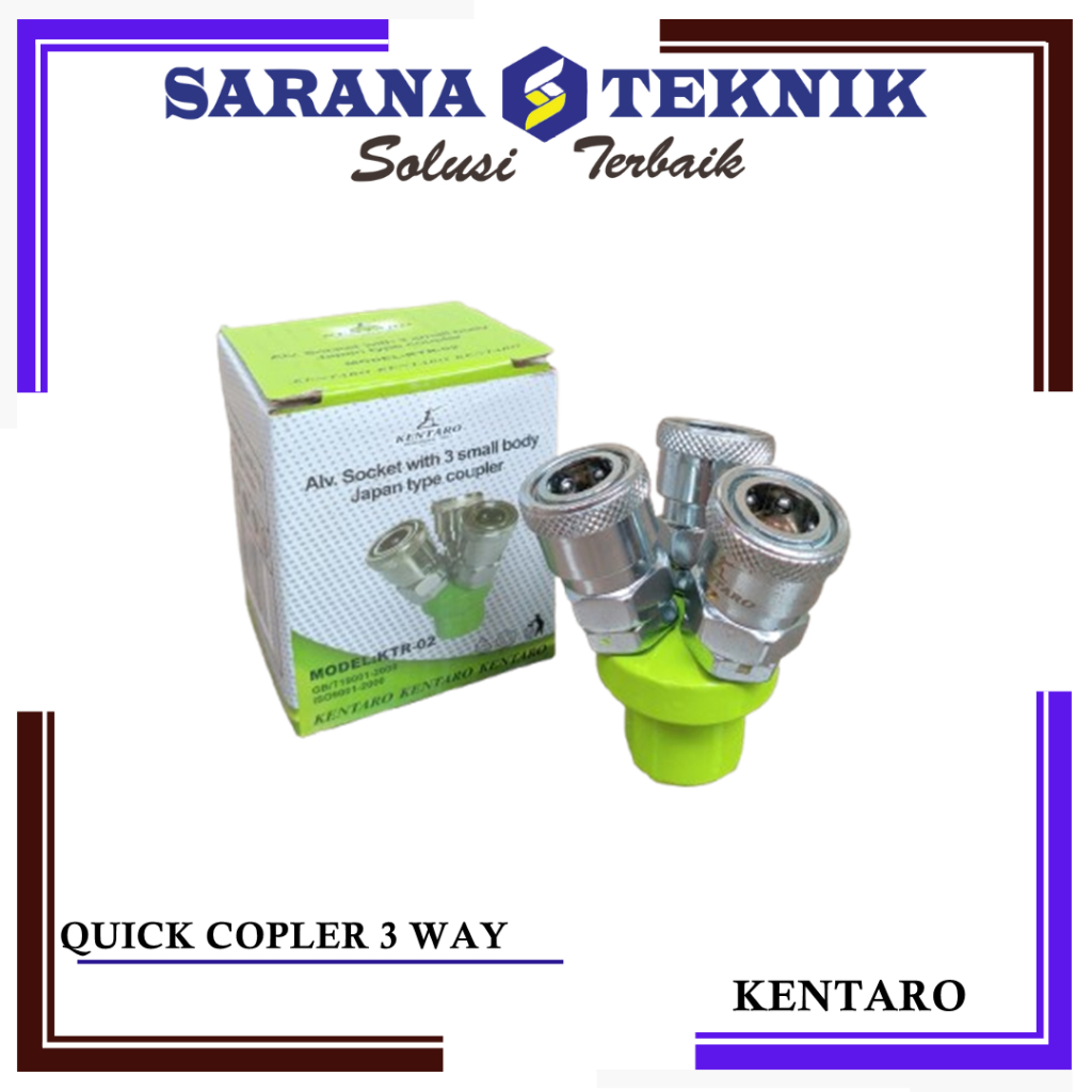 Jual Quick coupler kompresor cabang 3 drat 1/4'' kuwalitas menegah ...