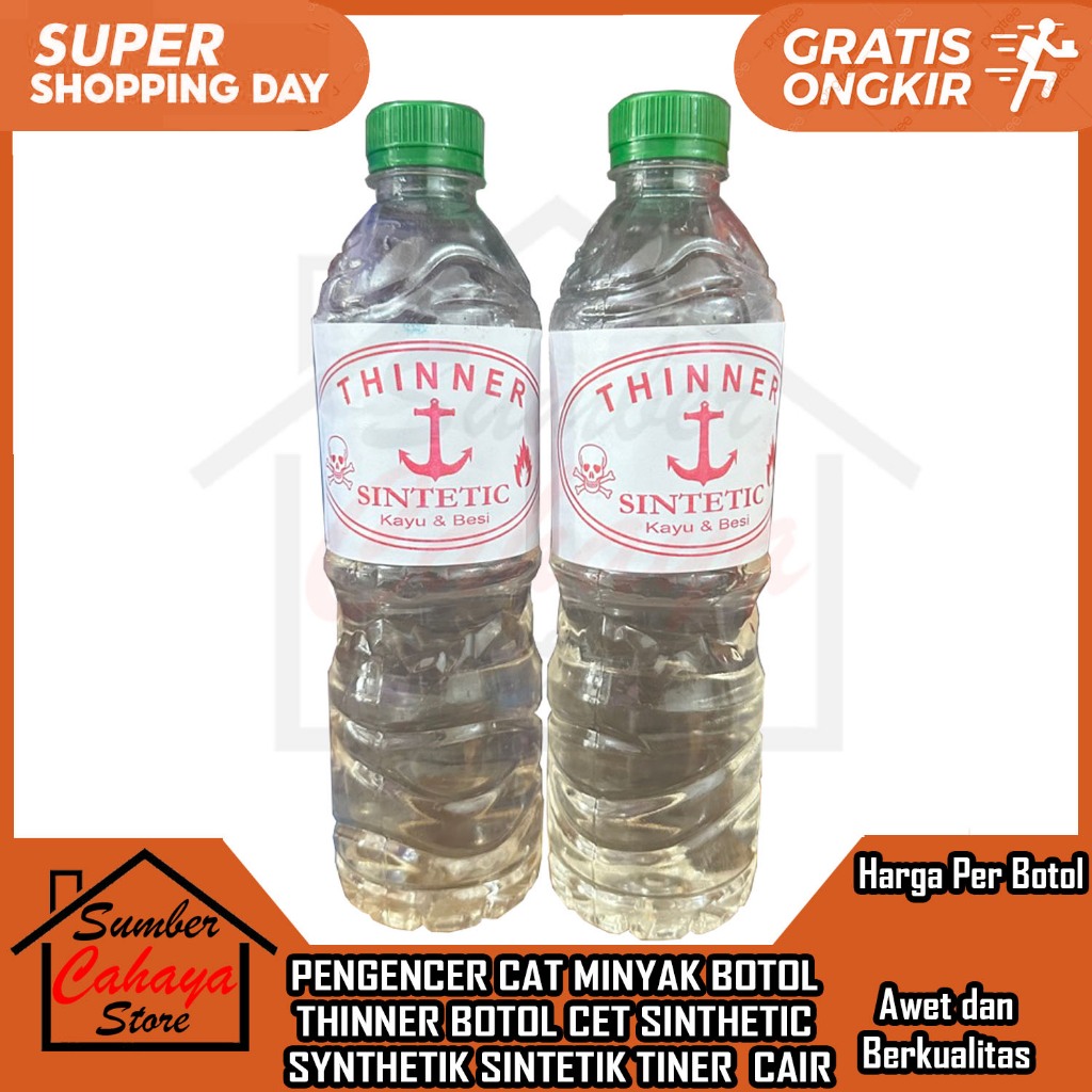 Jual Thiner Thinner Tiner Pengencer Cat Minyak Kayu Besi Botol Akua Jangkar Besar Kecil Ekonomis ...