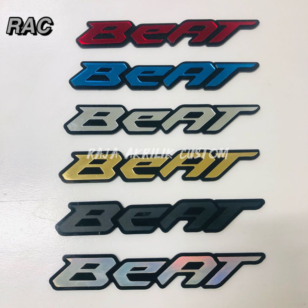 Jual RAC Emblem Beat Logo Timbul Mirror Anti Karat 3D Aksesoris Motor ...