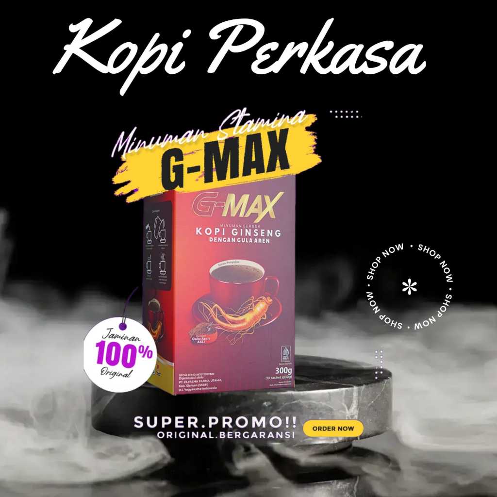 Jual G-MAX COFFEE GINGSENG KOPI STAMINA PRIA BPOM | Shopee Indonesia