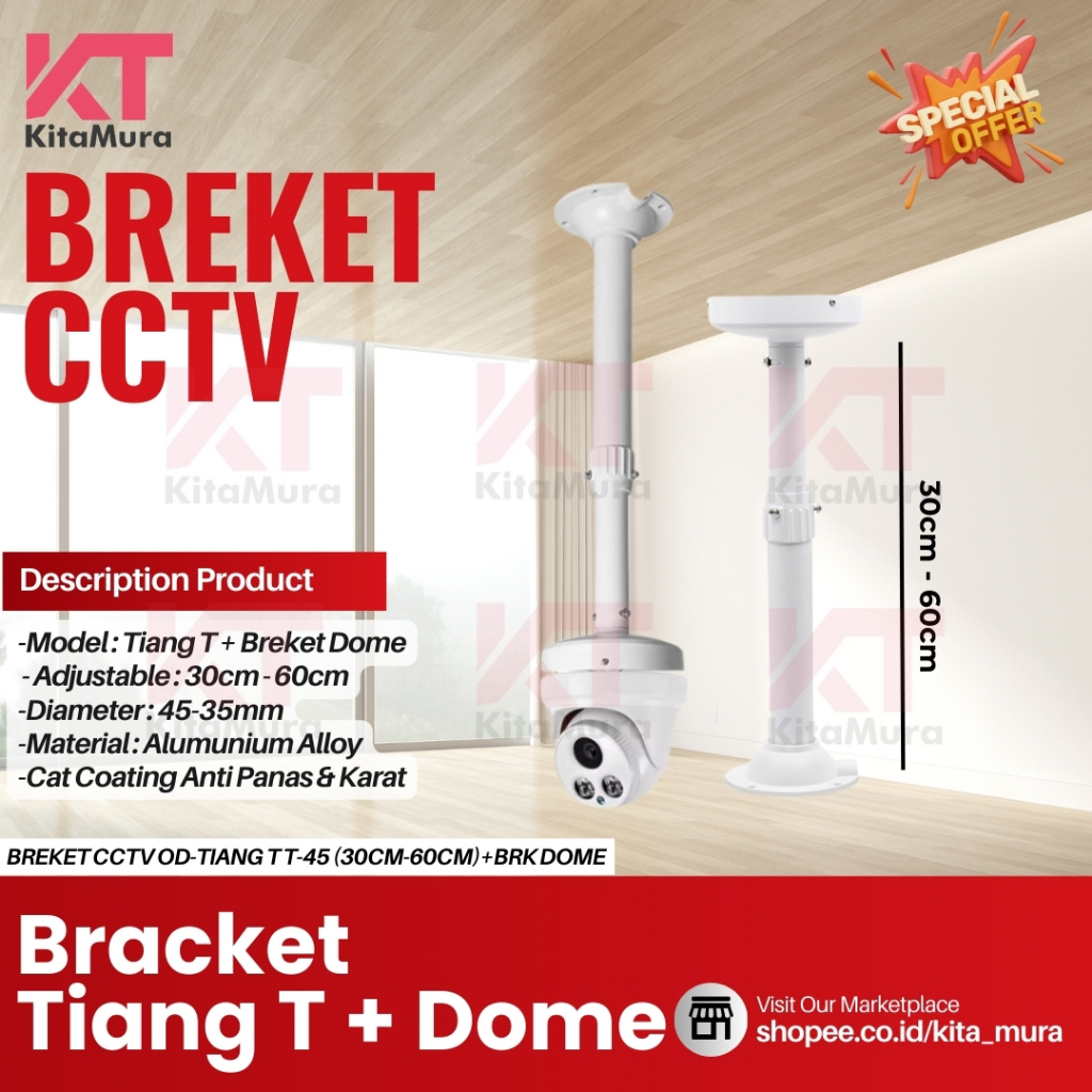 Jual Adjustable Bracket Tiang Dome CCTV Outdoor || Bracket CCTV 30-60 CM,60-1,2M,1-2 M,1,5-3 M ...
