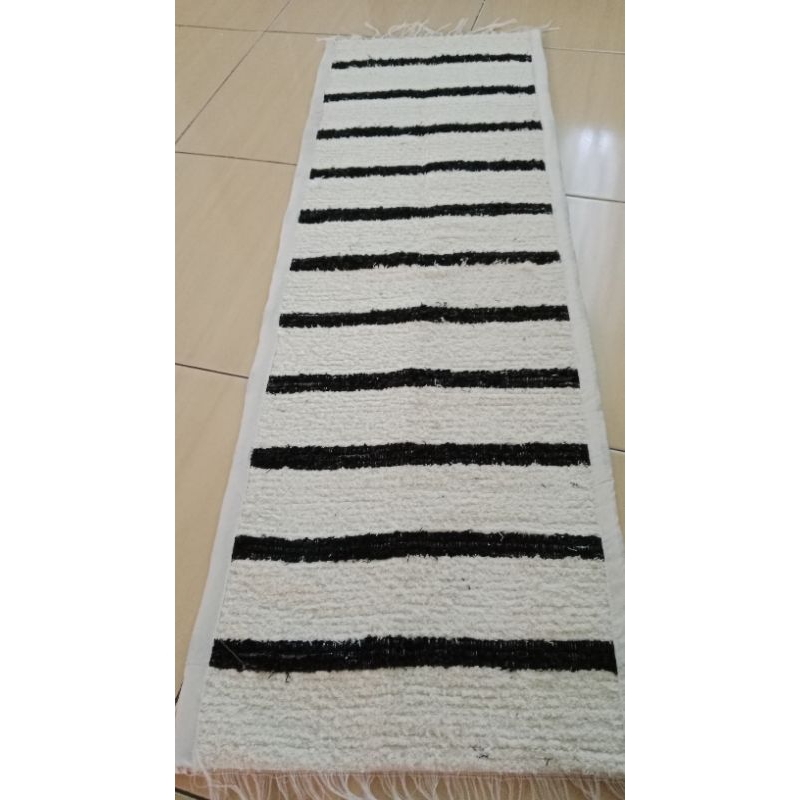 Jual karpet black white tenun atbm tradisional 120x200cm | Shopee Indonesia
