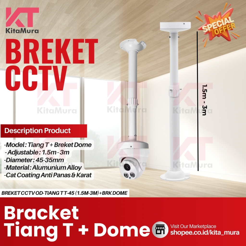 Jual BRACKET CCTV Adjustable Bracket Tiang CCTV Outdoor, Panjang Bracket Tiang 1,5M - 3M ...