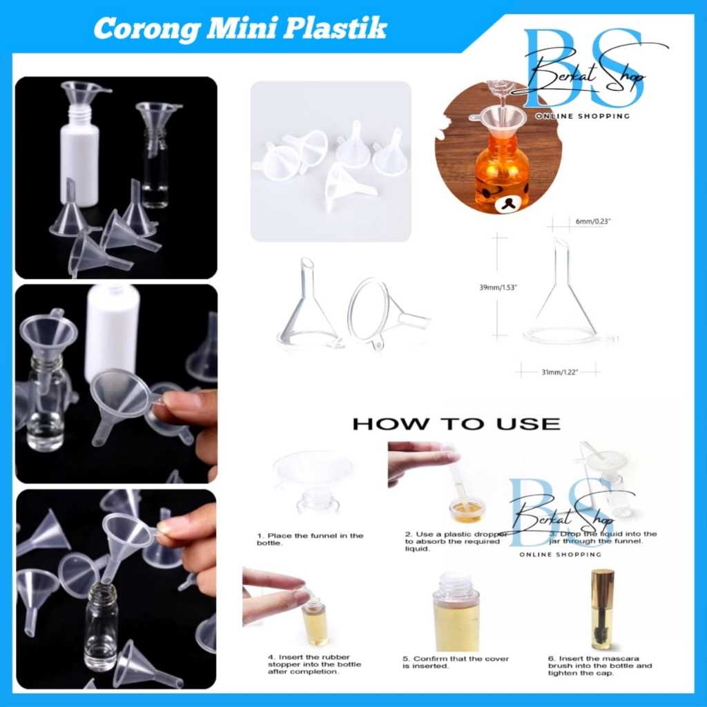 Jual Corong Mini Plastik Transparan / Mini Bottle Multifungsi | Shopee ...