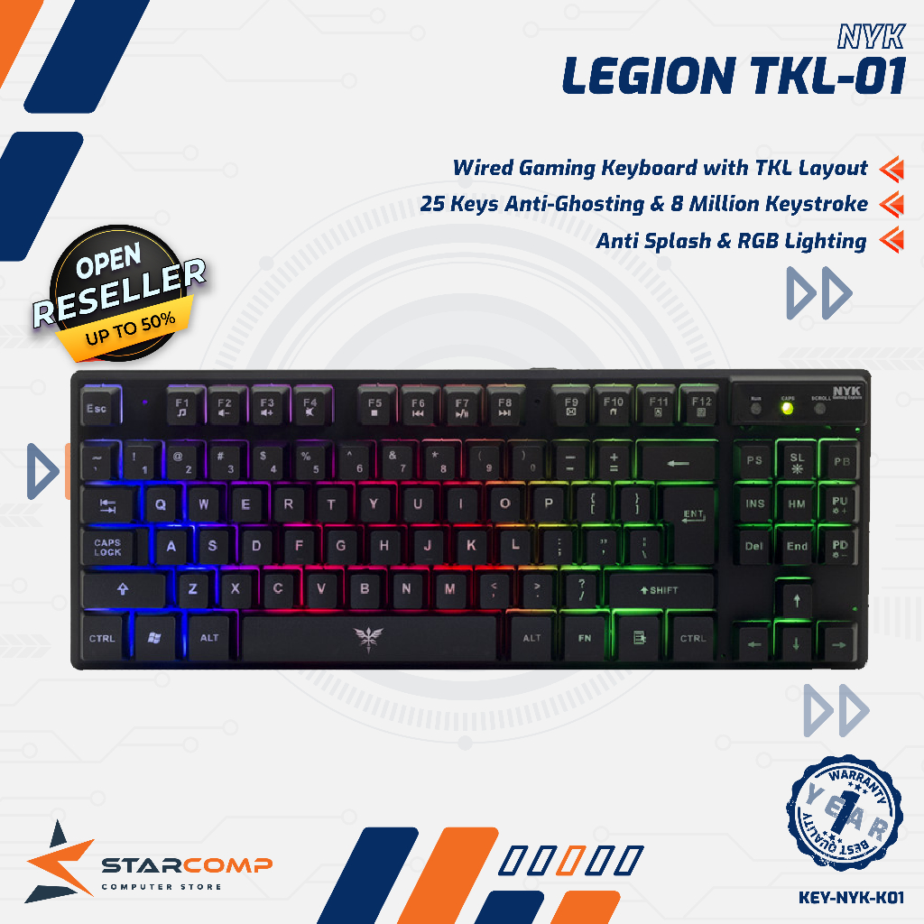 Jual NYK Nemesis Legion TKL-01 Gaming Keyboard TKL RGB Lighting TKL 01 ...