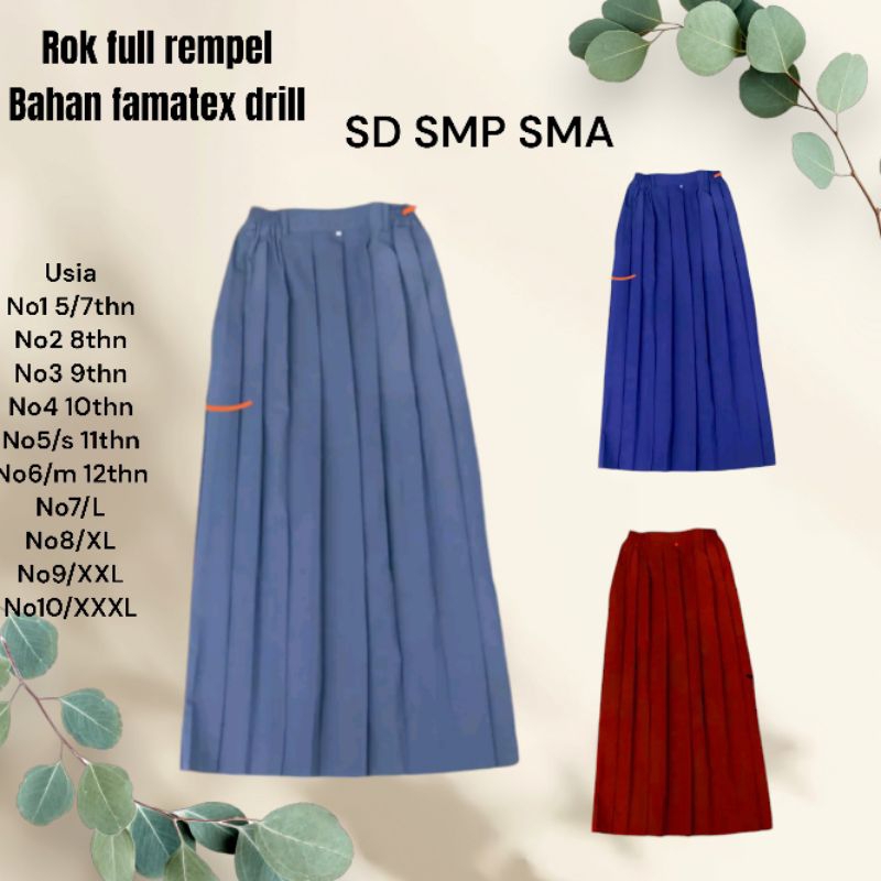 Jual rok panjang rempel SD SMP SMA seragam sekolah | Shopee Indonesia