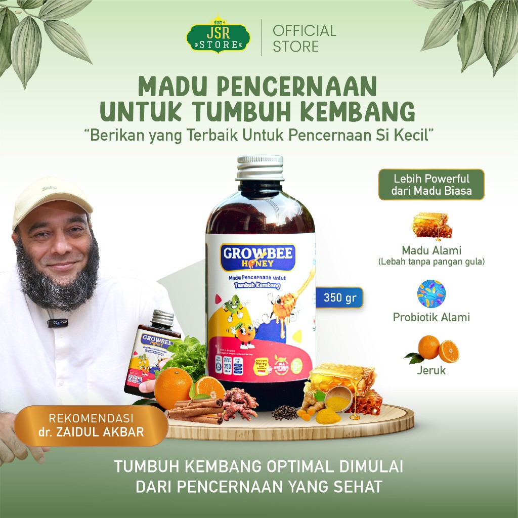 Jual Growbee Honey Madu Pencernaan Untuk Tumbuh Kembang 350gr & 150gr - Madu untuk mengatasi ...
