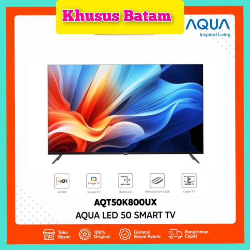 Jual Android Google Tv 50"inch LED AQUA AQT50K800UX (4K-UHD-Digital ...