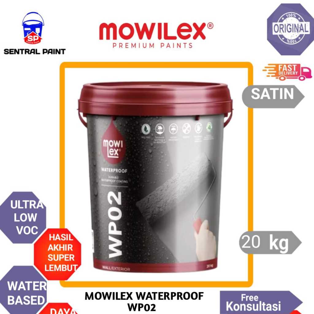 Jual CAT TEMBOK EKSTERIOR / Mowilex WP02 Waterproof Cat Pelapis Anti ...