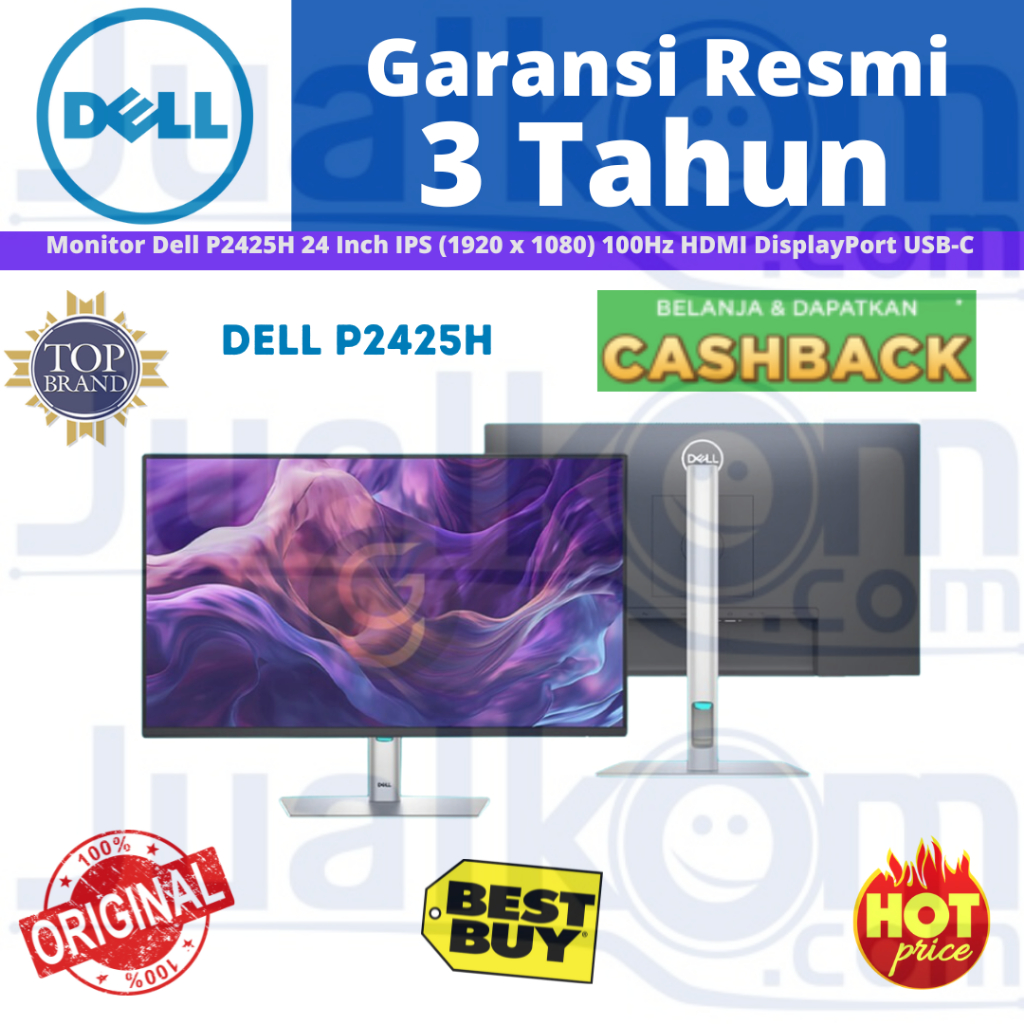 Jual Dell P2425H 24 Inch IPS (1920 x 1080) 100Hz HDMI DisplayPort USB-C ...
