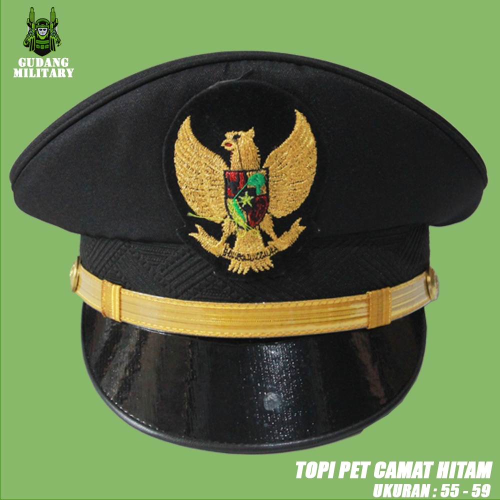Jual Topi Pet Camat | Lurah | Hitam | Aksesoris Seragam Asn | Shopee ...