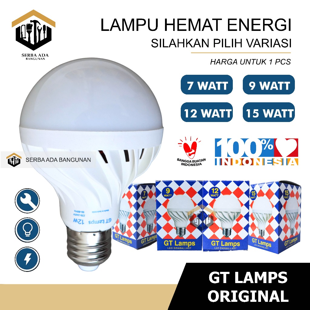 Jual LAMPU BOHLAM BULAT LED WATT TERANG 7 9 12 15 WATT / PUTIH Lampu ...