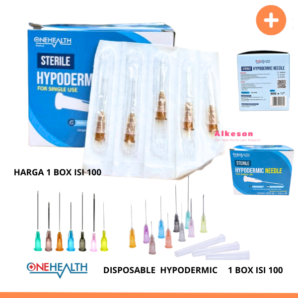 Jual Jarum Needle Hypodermic Disposable Steril Kepala Jarum Syringe 18G 23G 25G 26G 27G 30G ...
