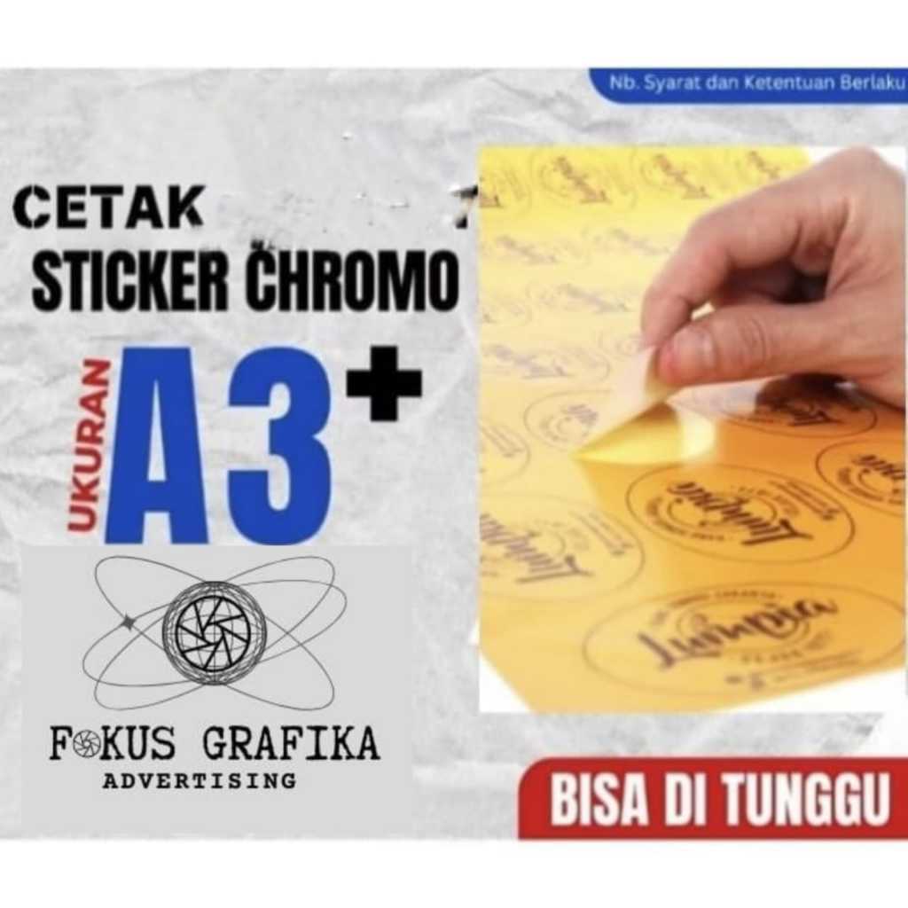Jual CETAK STIKER CROMO ( tidak tahan air ) TERMURAH (HANYA CETAK TANPA ...