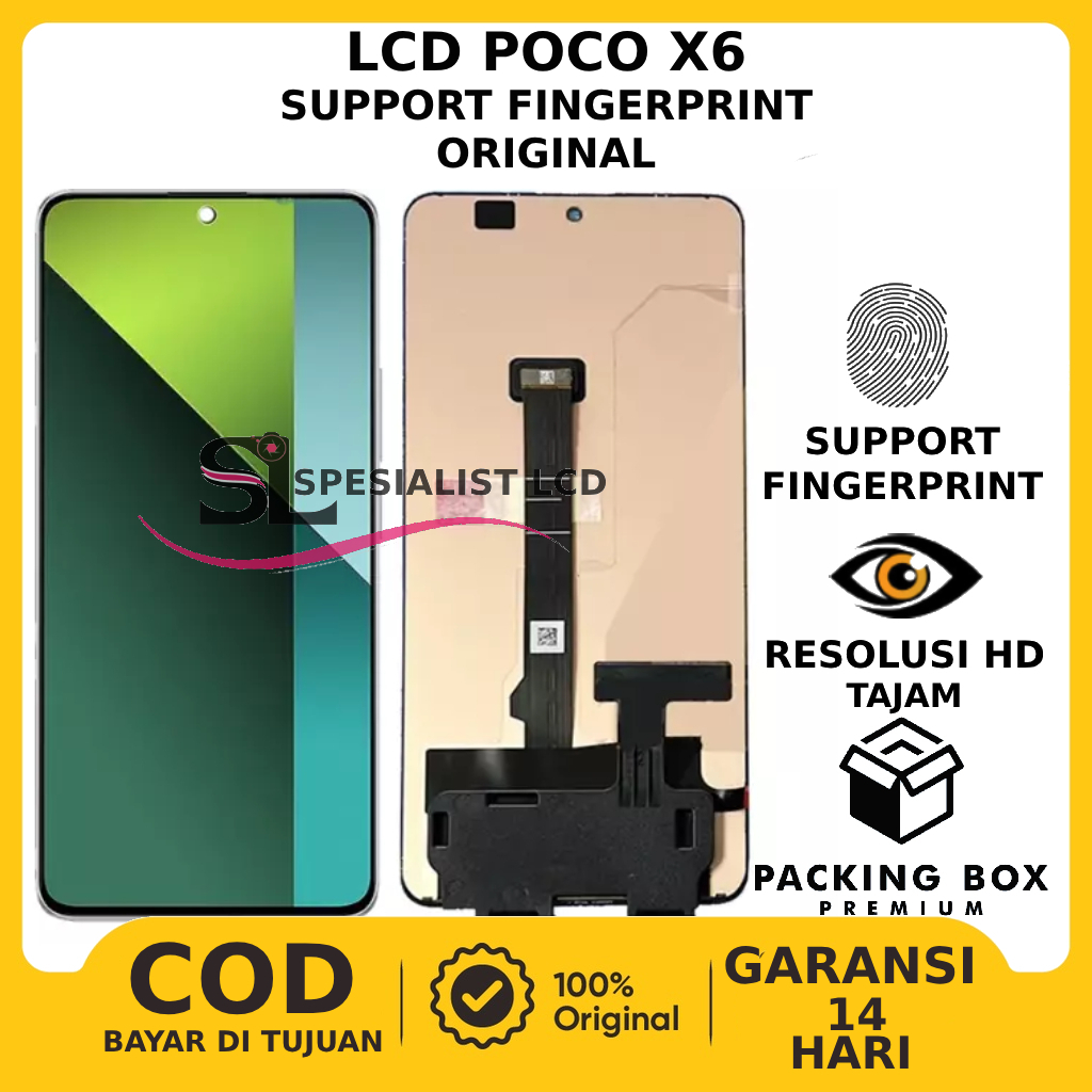 Jual LCD TOUCHSCREEN POCO X6 SUPPORT FINGERPRINT ORIGINAL GARANSI FREE ...