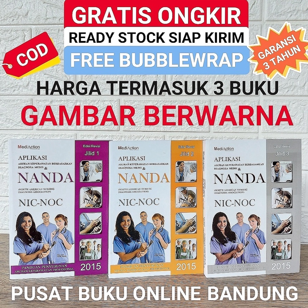 Jual KODE A4J PAKET 3 BUKU APLIKASI NANDA NIC NOC 215 GAMBAR BERWARNA SDKI SIKI SLKI NIC NOC ...