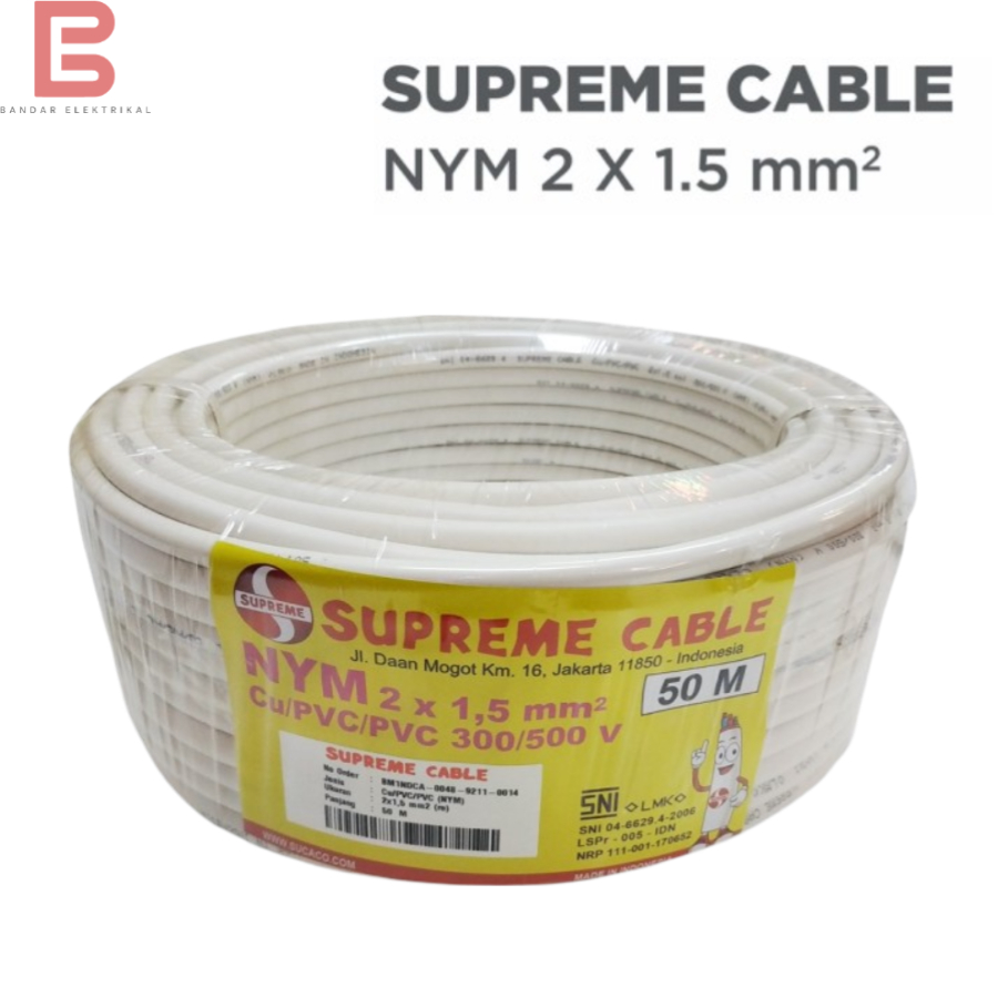 Jual Kabel Supreme NYM 2x1.5 mm 1 Roll 50 Meter | Shopee Indonesia