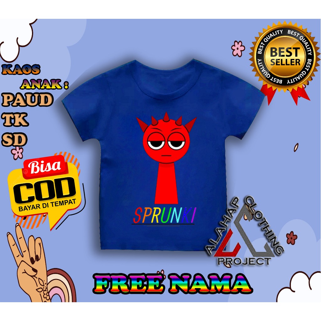 Jual (BISA COD) Kaos Anak Sprunki Incredibox Karakter red evil Free ...