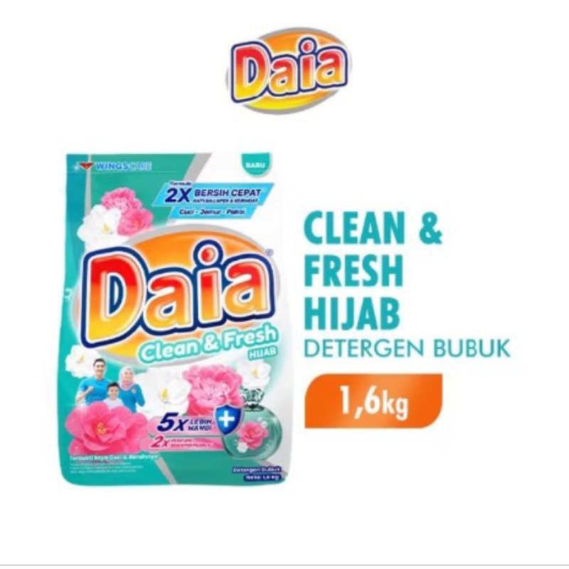 Jual Daia Hijab Clean & Fresh 1600 gram / Deterjen Bubuk Hijab 1.6 kg | Shopee Indonesia