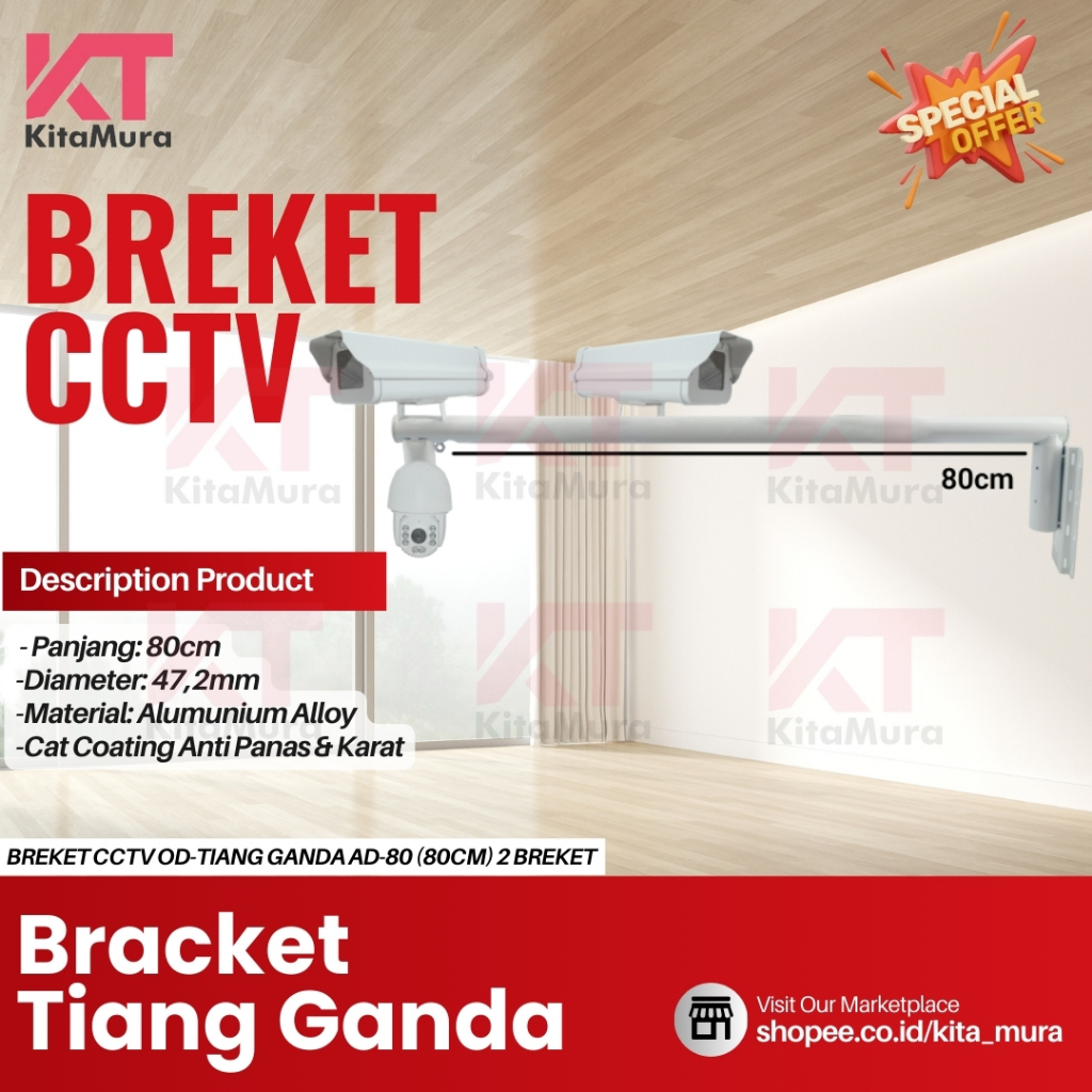 Jual Bracket Ganda CCTV Dinding Outdoor GD-122 40CM,60CM,80CM,1Meter ...