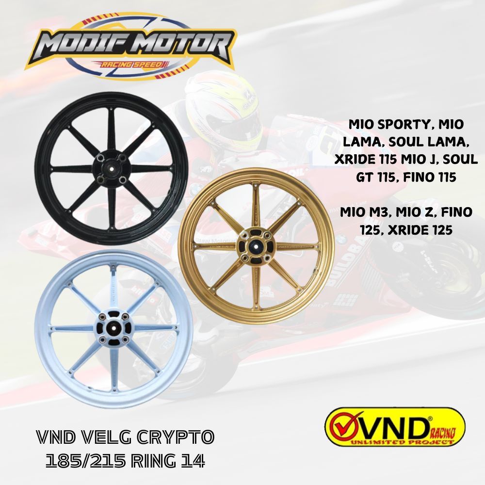 Jual VND VELG CRYPTO MIO 185/215*14 RING 14 PELEK FELEK MOTOR ORIGINAL ...