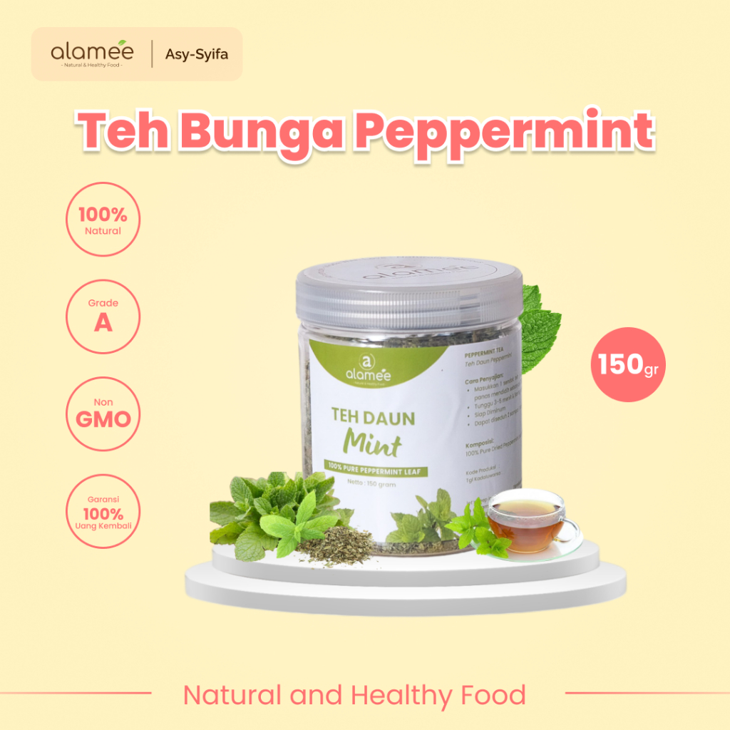 Jual ALAMEE Peppermint Tea Teh Daun Mint Organik Pappermint Papermint ...