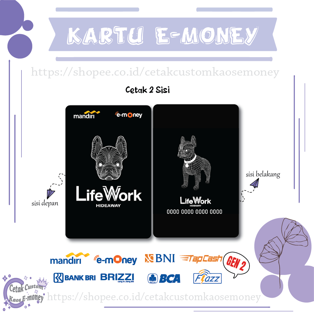 Jual KARTU E MONEY E TOLL GAMBAR LIFE WORK KUMPULAN EMONEY MANDIRI BNI ...