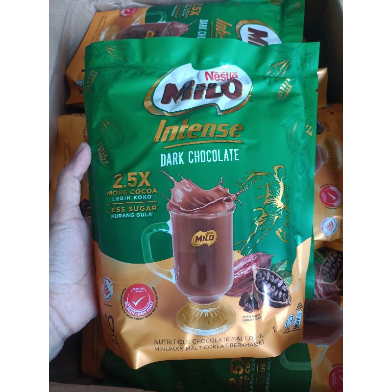 Jual MILO INTENSE DARK CHOCOLATE MALAYSIA 1PACK (ISI 10PCS) | Shopee ...
