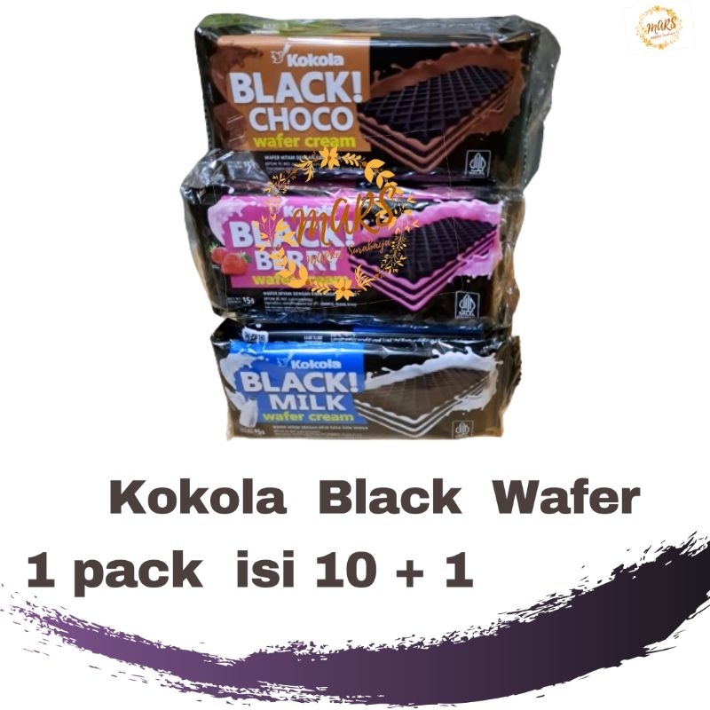 Jual Kokola Black Wafer 1 pack isi 10 pcs + 1 | Shopee Indonesia