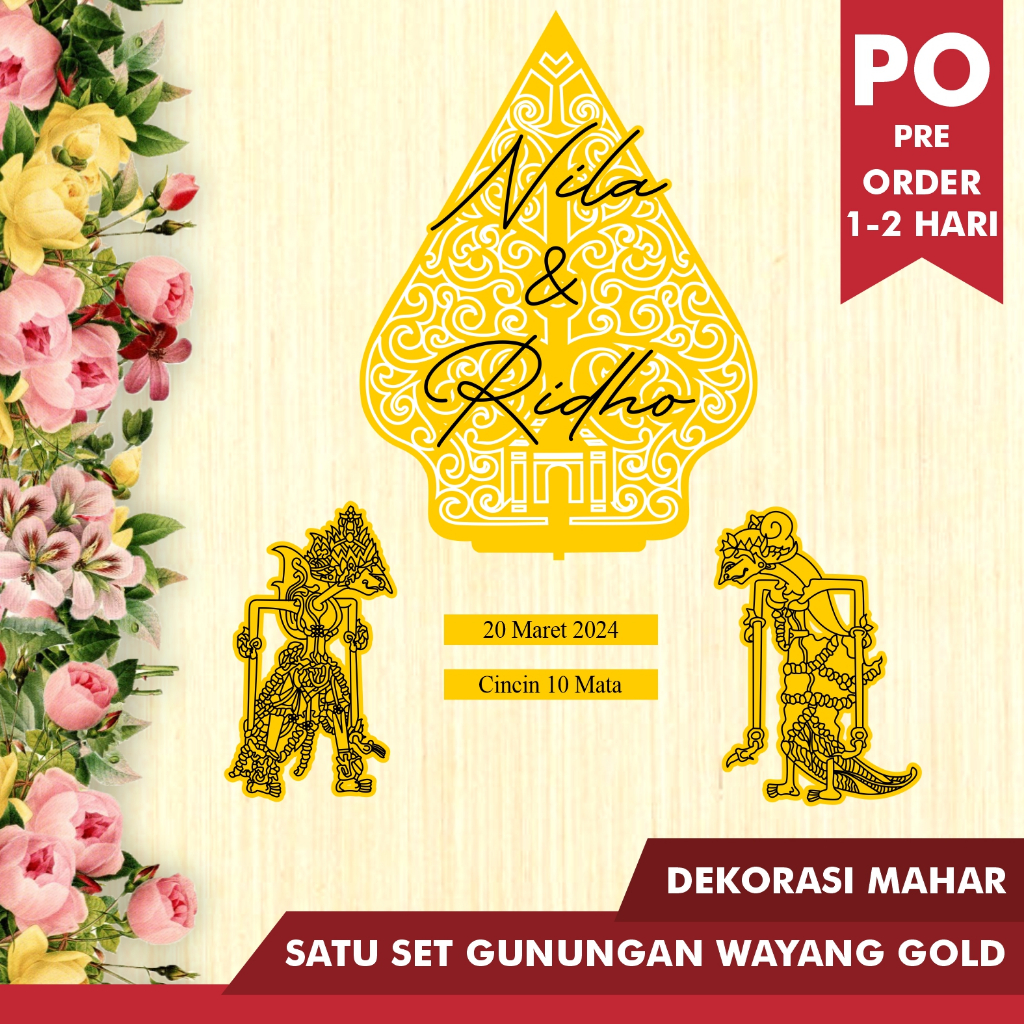 Jual SATU SET MAHAR GRAFIR GUNUNGAN WAYANG AKRILIK GOLD | Shopee Indonesia