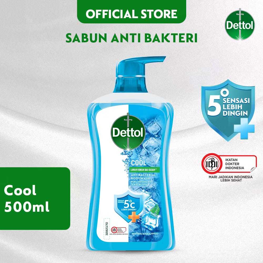 Jual Dettol Sabun Mandi Cair Anti Bakteri Cool 500 gr Pump | Shopee ...