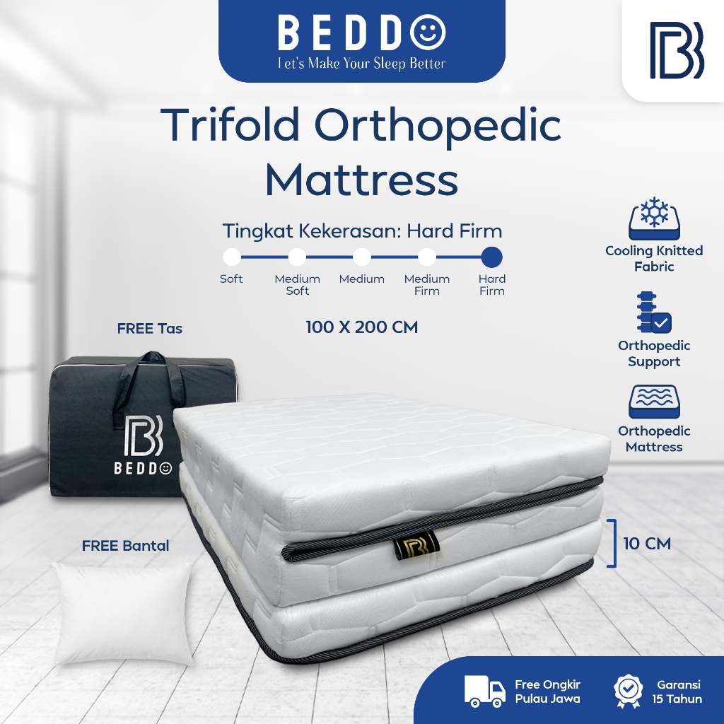 Jual BEDDO Trifold Orthopedic Mattress 100x200x10 | Shopee Indonesia