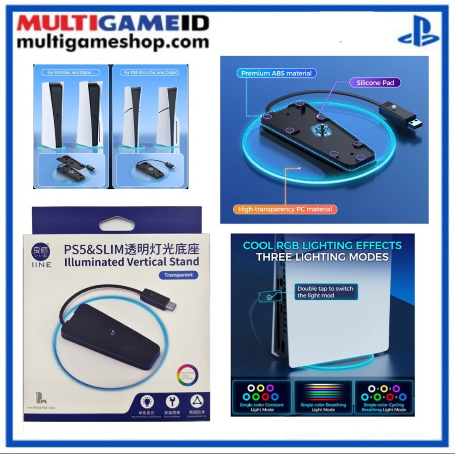 Jual PS5 Fat/Slim/PRO Disc/Digital Illuminated Vertical Stand ...