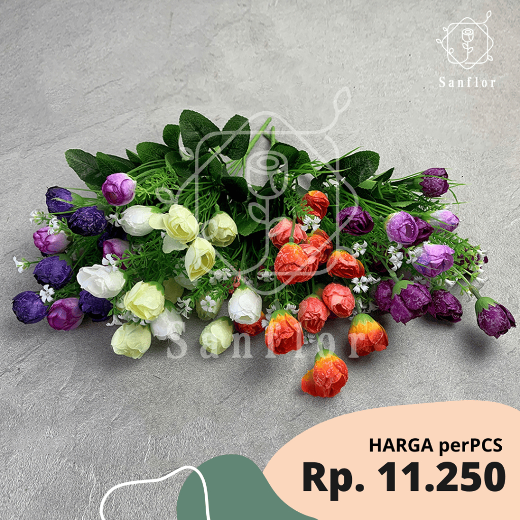 Jual LITTLE ROSES ARTIFICIAL/ BUNGA MAWAR KECIL BUATAN BAHAN KAIN ...