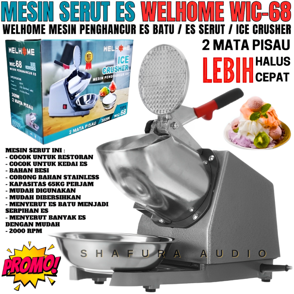 Jual Mesin Serut Es Batu Ice Crusher Mesin Es Serut Listrik Welhome Wic ...