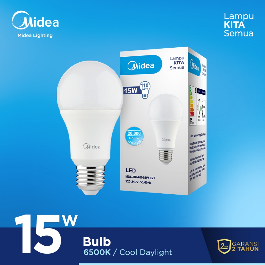 Jual Midea Lighting - Lampu LED Bulb 15 Watt 6500K - White - Coolday ...