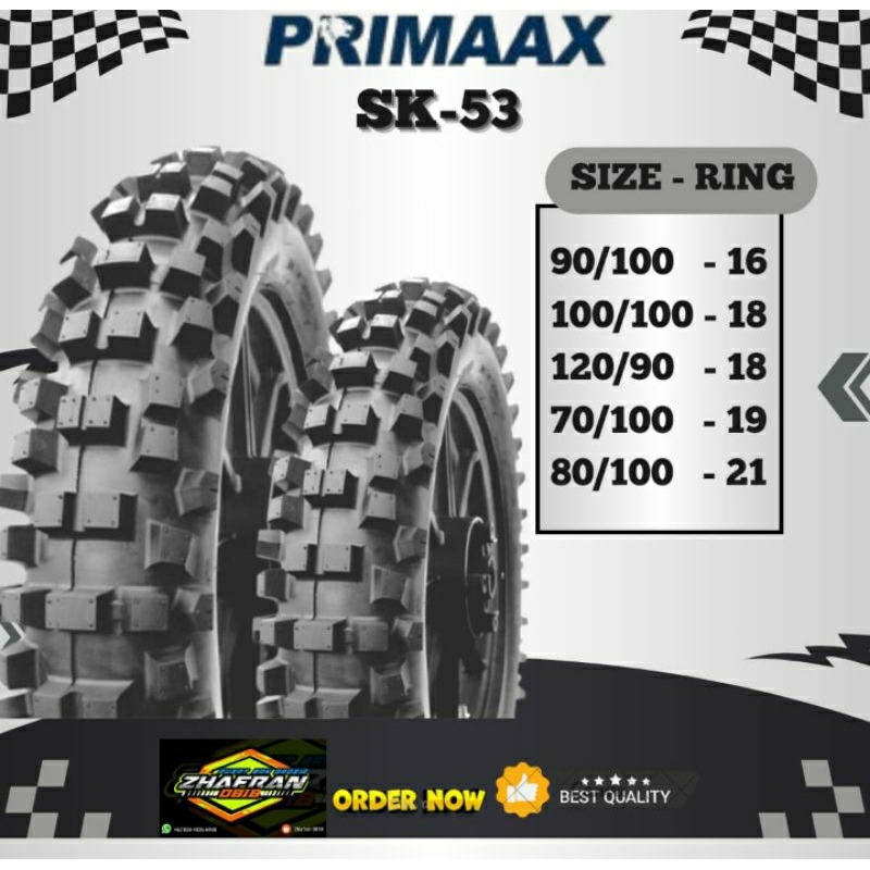 Jual BAN TRAIL/TREL/CROSS SK 53 PRIMAAX UKURAN 120/90 RING 18 TIPE BAN ...