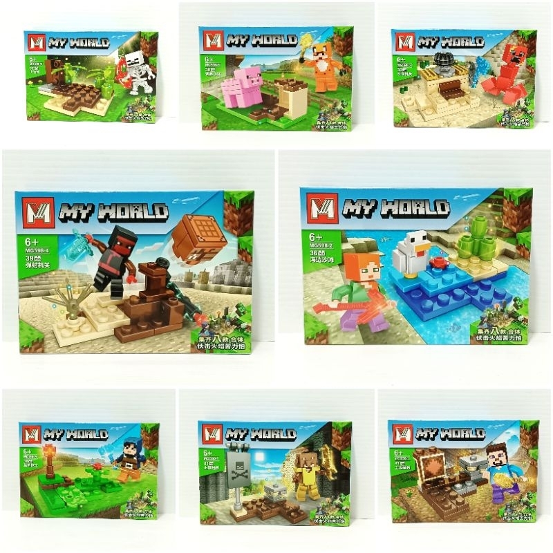 Jual Mainan Minicraft MG598 Minecraft Bricks Action Figure Balok susun ...