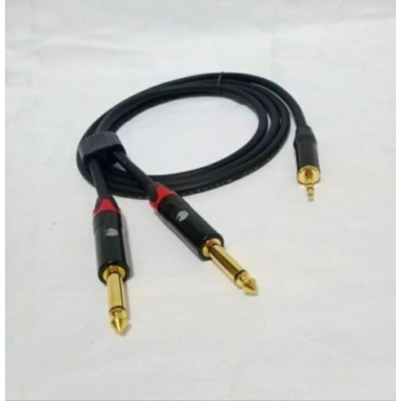 Jual kabel audio canare 50cm-5 meter Jack mini stereo 3,5mm ke Jack Akai mono 6,5mm cabang ...