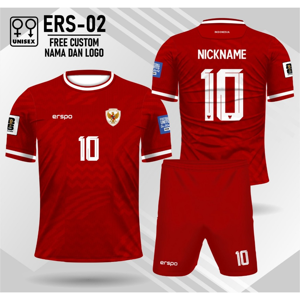 Jual Setelan Jersey Timnas Indonesia Fullpatch Printing Kain Embos Top ...