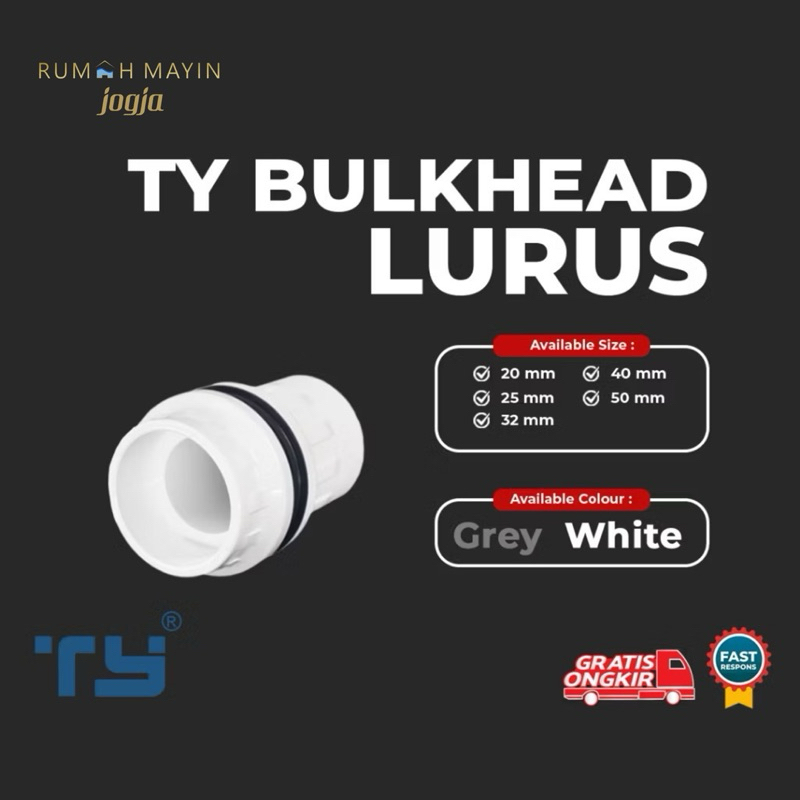 Jual TY Bulkhead Lurus Fitting Vault Ring Pipa Pipe U – PVC by 3 Pawns ...