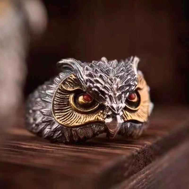 Jual COD Cincin Model Terbuka Bentuk Burung Hantu Gaya Retro Cincin ...