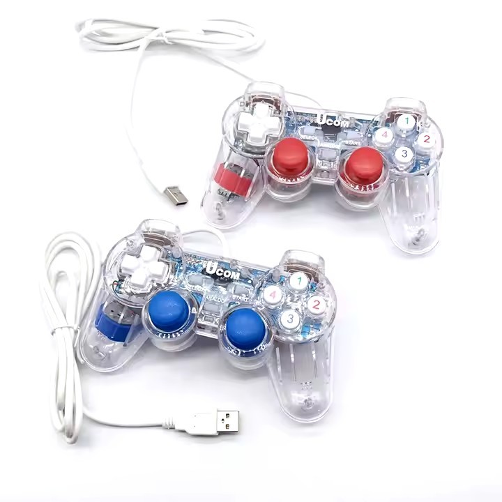 Jual Gamepad Joypad Joystick Ucom Dual Shock Single kabel 208-1 Transparan | Shopee Indonesia