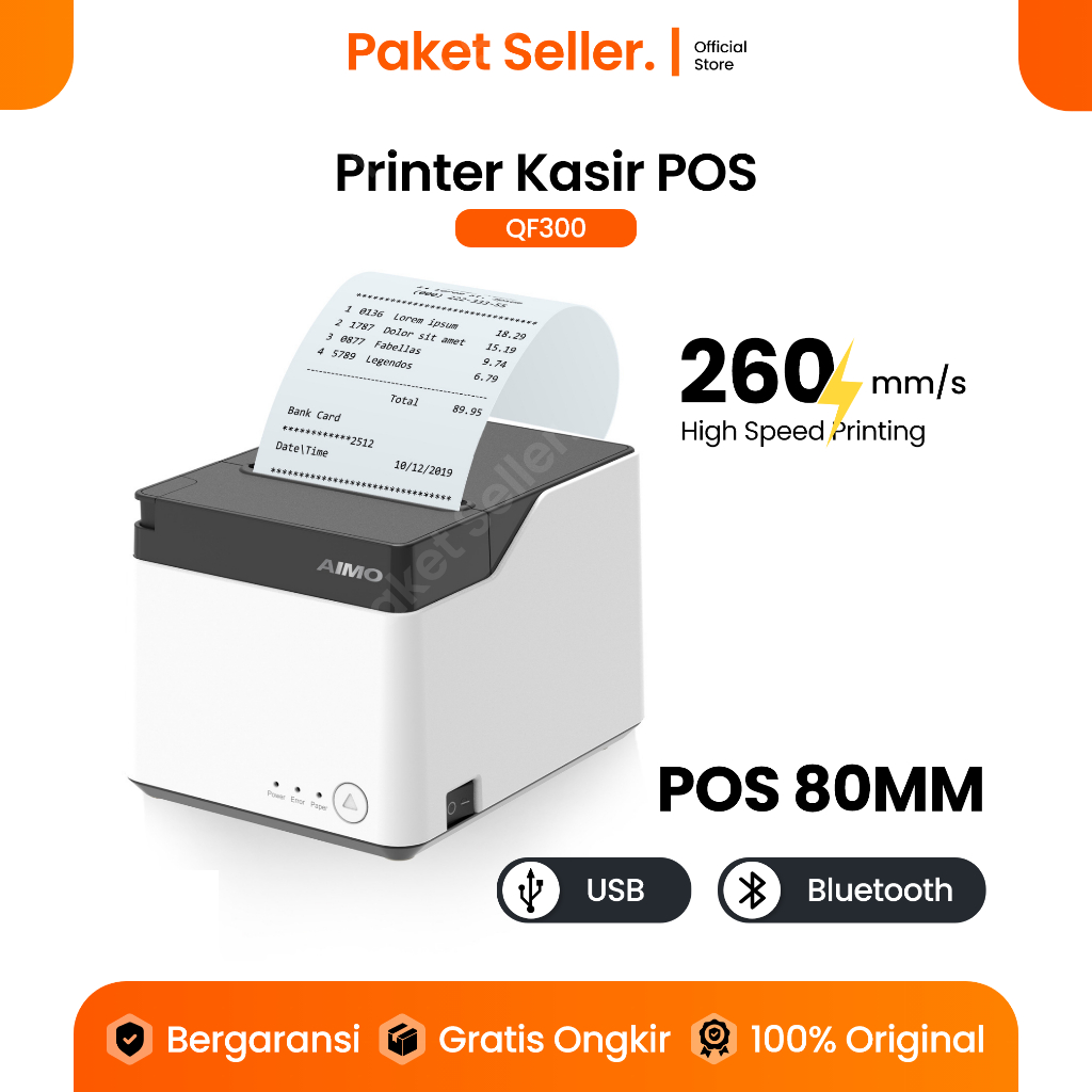 Jual Printer Thermal POS Struk AIMO QF300 80mm - Receipt Printer ...