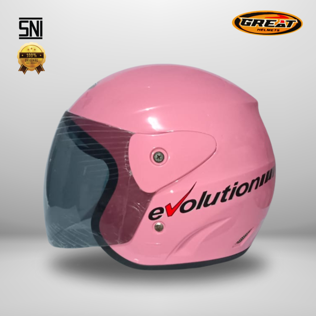 Jual Sultan Helm Evolution Kekinian Pink Half Face Original 100% Wanita Hijab Friendly SNI E01 ...