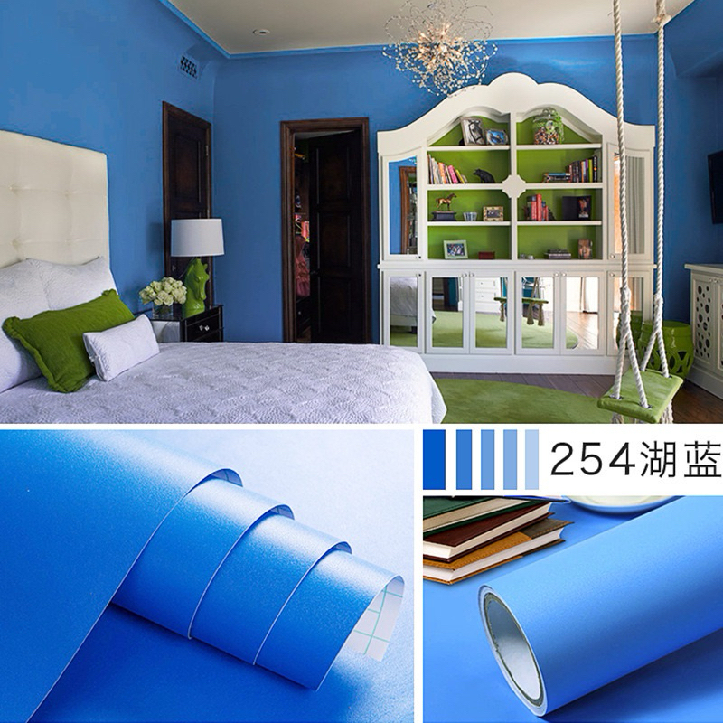 Jual Wallpaper Sticker Dinding Motif Polos Biru Tua Panjang 8 s/d 9 ...