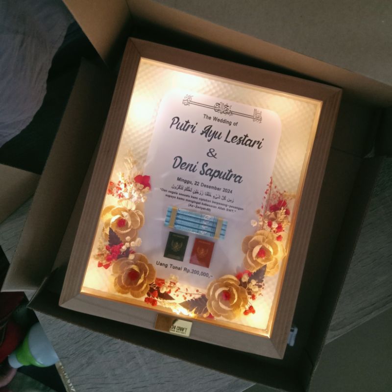 Jual Frame 3d 20x25,bingkai 3D 8R,frame mahar,pigura 3D,mahar,gift,kado pernikahan,kado wisuda ...