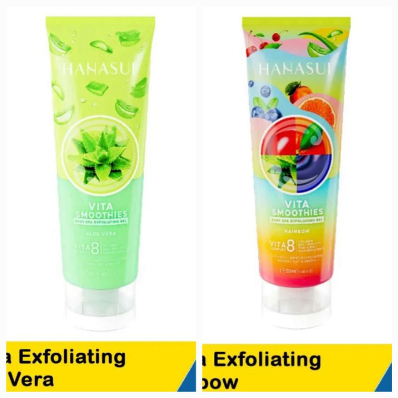 Jual HANASUI vita smoothies body spa eksfoliating gel rainbow/aloe vera ...