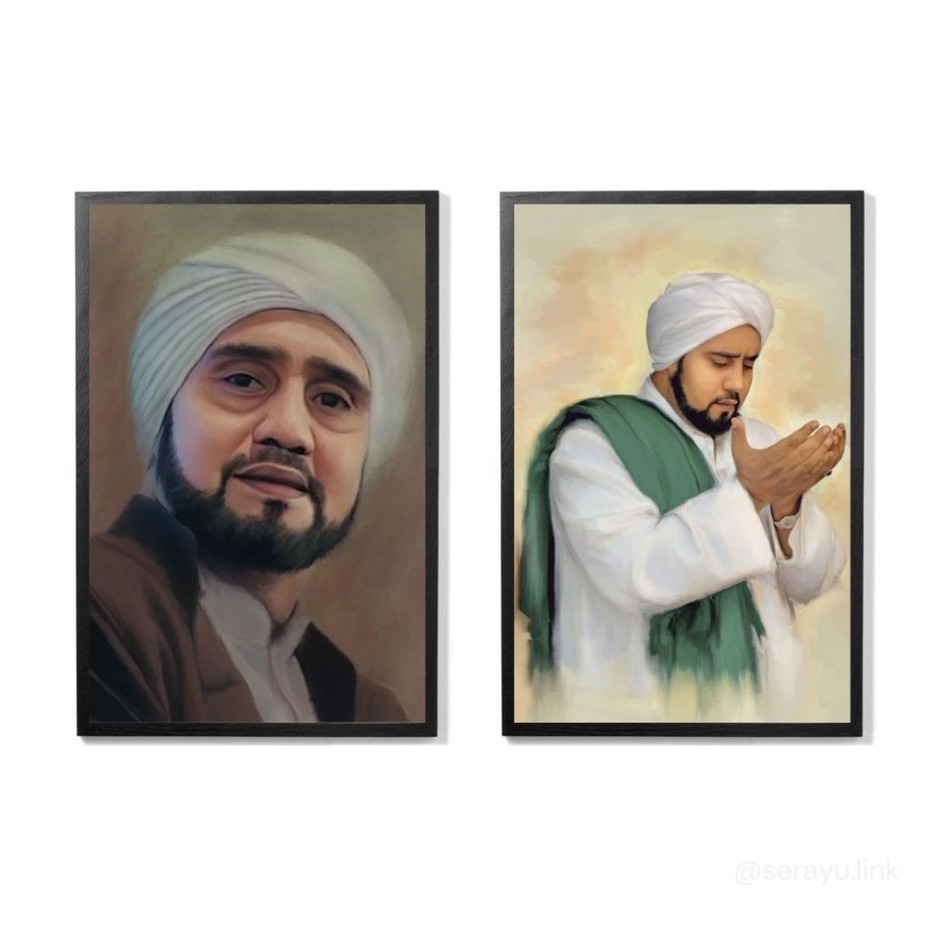 Jual Poster Habib Syech Bin Abdul Qadir Assegaf Plus Bingkai Kayu Minimalis | Shopee Indonesia