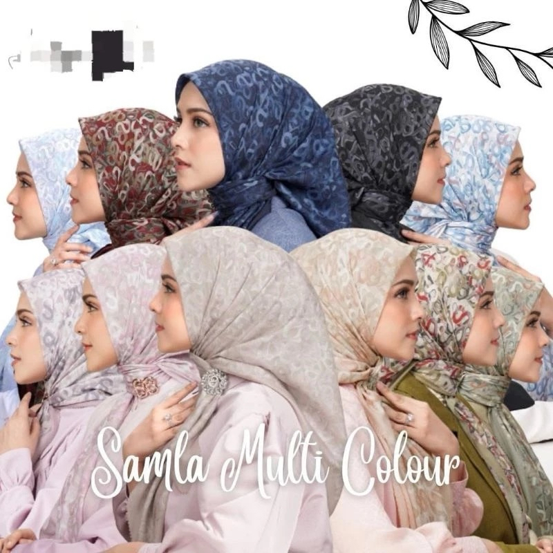 Jual HIJAB BUTTON SCARVES JILBAB SEGIEMPAT BUTTON SCARVES SAMLA SERIES ...